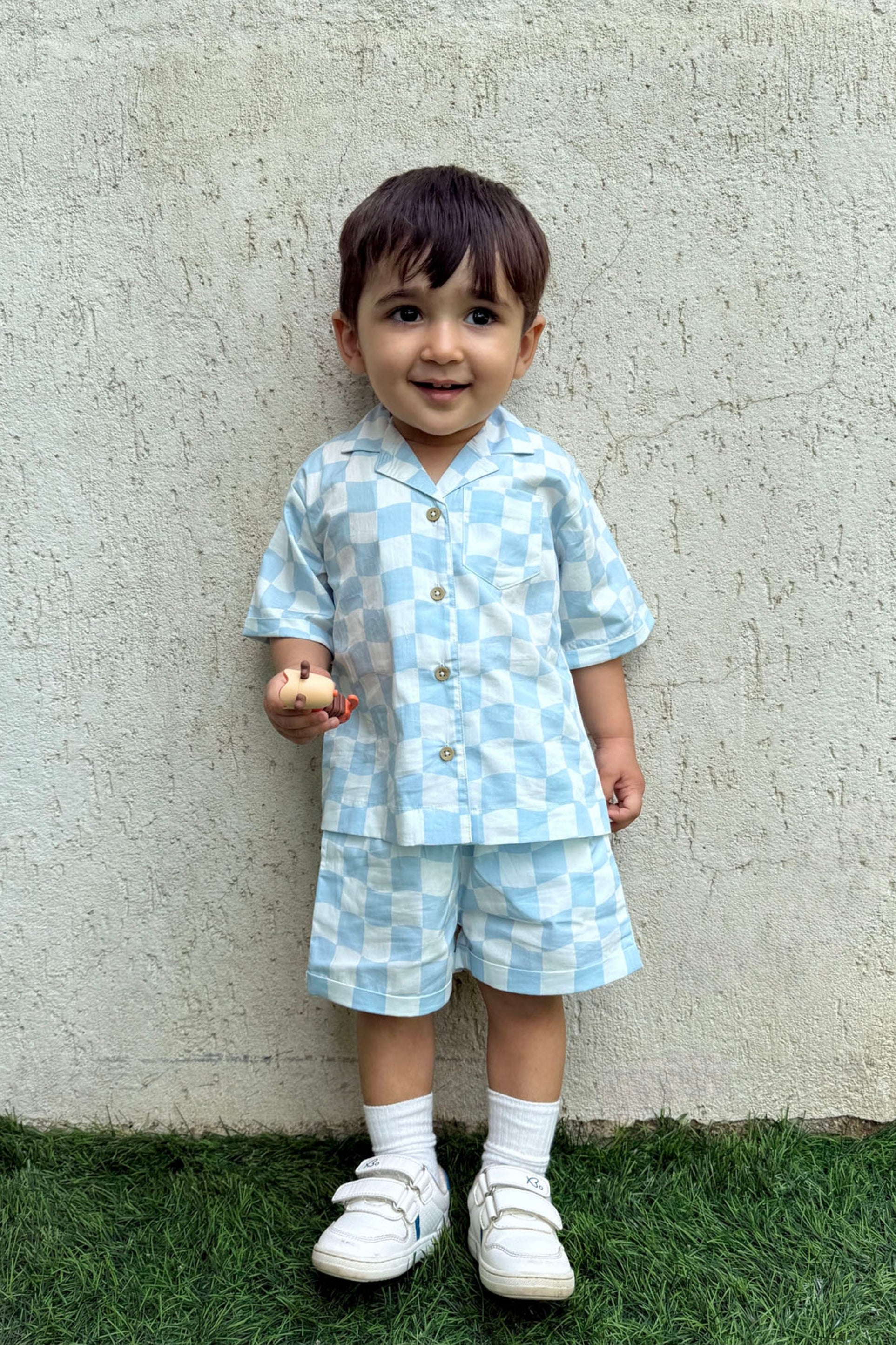 Mini Checkers Shorts set – Kidoosleep